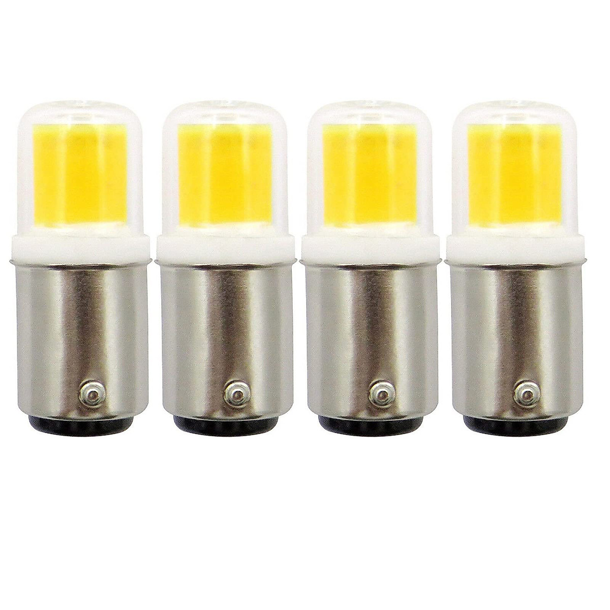 YDJoo BA15D LED Bulb 5W Dimmable COB Bulbs BA15D Double Contact Bayonet Base 50W JD Type T4 Halogen Equivalent Cool White 6500K Sewing Machine Bulb, 4 Pack