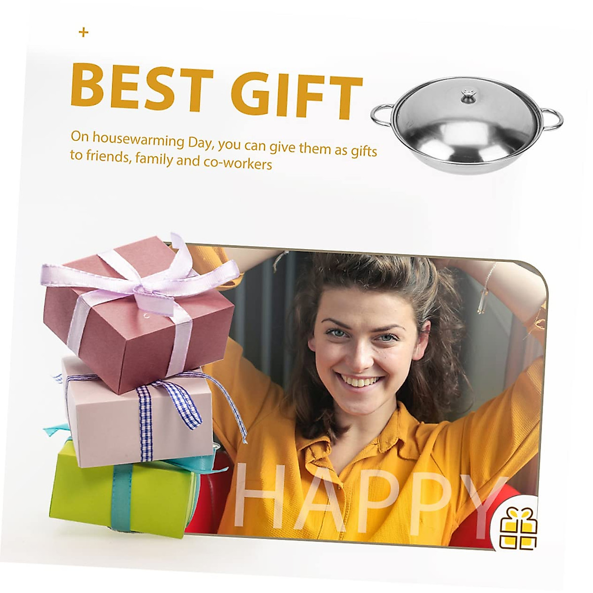 VINTORKY 2Pcs Stainless Steel Multi Purpose Pot with Lid Practical Double Ear Saucepan for Kitchen Cookware for Cooking Boiling and Simmering