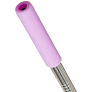 Polkadot Weasel Company Set of 8 Stainless Steel Straws, Silicon Tips, and 2 Cleaning Brushes (10.5 inch w/o travel container)