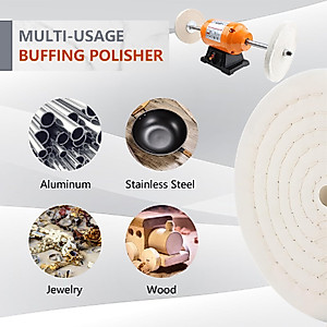 Bench Buffer Polisher, 8Inch Benchtop Buffing & Polishing Machine for Metal, Jewelry, Knives, Wood, Jade and Plastic