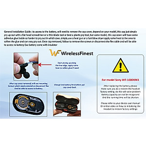 2X Pack CP1243 Battery Replacement for Sony WF1000XM4 XM3 SP600 SP700 SP900 Jabra Rox Galaxy Buds CP Truly Wireless EarbudHeadset Headphone Varta Battery