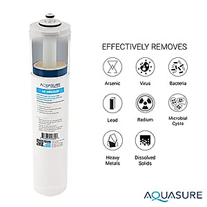 Aquasure Premier Series Complete 4-Stage Quick Twist Filter Replacement Cartridge Bundle Set AF-CP100 | Compatible with AS-PR100 Under Sink Reverse Osmosis RO Filtration System for Well Water