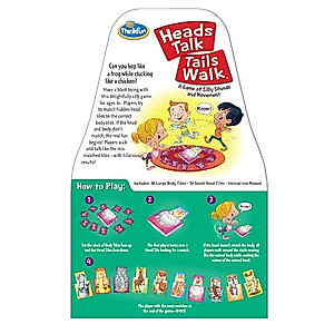 ThinkFun Heads Talk Tails Walk Preschool Toy and Game | Fun Learning for Boys and Girls Age 3 and Up | Hilarious Sounds and Movements | Perfect for Family Activity | SKU: 44001860