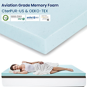 EDILLY 3 Inch Cooling Gel Memory Foam Mattress Topper Full Size, with Removable Soft Cover, Comfort Body Support & Pressure Relief