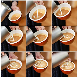 ENLOY Milk Frothing Pitcher, 20oz Steaming Pitcher Stainless Steel Espresso Machine Accessories for Coffee Bar, Milk Coffee Cappuccino Latte Art, Barista Steam Pitchers Milk Jug Cup with Art Pen