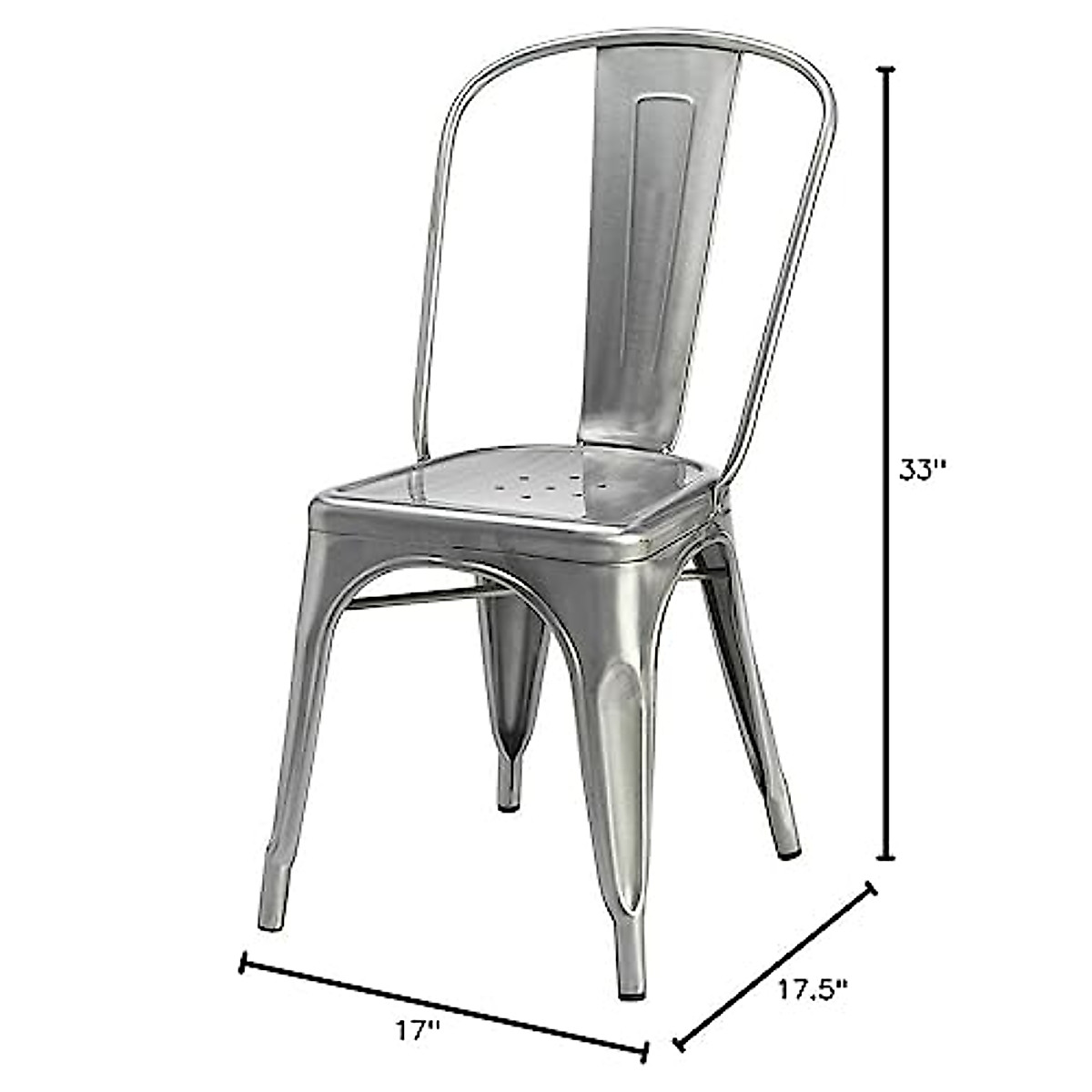 Modern Home Cassandra Contemporary Steel Stackable Tolix-Style Dining Chair - Gunmetal