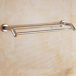 NERDOH SUS304 Stainless Steel Bright Silver Double Rod Multi-Function for Kitchen and Bathroom Towel rack-40x15CM Wall Mounted Towel Bar Hanging for Kitchen Bathroom Cupboard