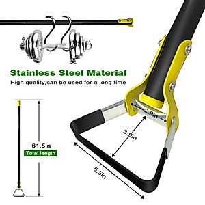 VERNILLA Adjustable Hula Hoe Garden Tool 5.25FT Long Handle Action Hoe Weeding Loop Stirrup Hoe for Weeding and Loosening Soil