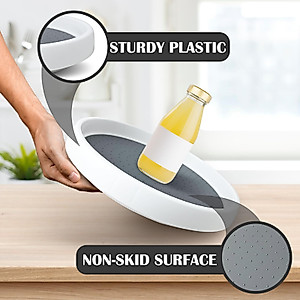 Lazy Susan Organizers, 10'' Set of 4, Non-Skid Lazy Susan Turntable for Cabinet, Pantry Storage, Kitchen, Refrigerator Organizing, Rotating Spice Rack