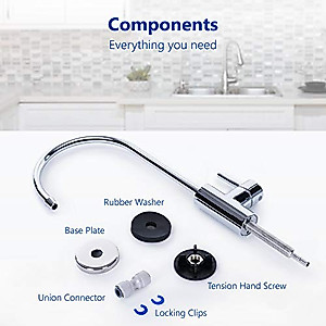 Express Water Modern Chrome Water Filter Faucet – Drinking Water Faucet – Reverse Osmosis Filtration System and Kitchen Sink Beverage Faucet – Simple 3-Piece Easy Install Faucet