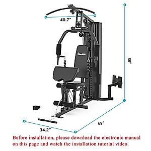 Home Gym SCM-1148L 148LB Multifunctional Full Body Home Gym Equipment for Home Workout Equipment Exercise Equipment Fitness Equipment SincMill
