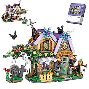 Loz Silan Halloween Haunted House Mini Bricks Building Toys - 783 Pieces Ghost Vampire Building Kit for Kids, Halloween Displayable Model Haunted House Party Gift for Boy Girl 6-12 Years Old