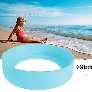 Silicone Boot Sleeve for YETI Rambler Jr 12 oz and Rambler 12 oz 18 oz, Safer Protection Accessories for Yeti Rambler Bottle, Reef Blue - BPA Free