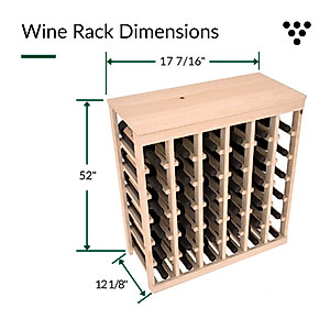 Wine Racks America Living Series Table Top Wine Rack - Durable and Modular Wine Storage System, Redwood Unstained - Holds 36 Bottles