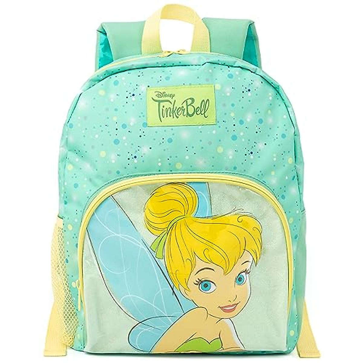 Disney Tinker Bell Girls Backpack | Enchanting Green Glitter Rucksack | Adjustable Straps | Spacious Compartments