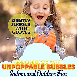 Touchable Bouncing Bubble Kit for Kids – Unpoppable Bubbles Solution Toy for Indoor & Outdoor Play – Unique Miracle Big Bubble Maker Game Makes a Great Gift for Boys & Girls