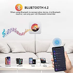 Portable CD Player with Bluetooth, Qoosea Wall Mountable CD Players Music Player Home Audio Boombox with Remote Control FM Radio Built-in HiFi Speakers LCD Display MP3 Headphone Jack AUX Input Output