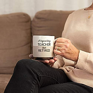 Pavilion Gift Company Retired and Taking Life One Sip at A Time-15oz Speckled Stoneware Coffee Cup Mug, 1 Count (Pack of 1), Beige