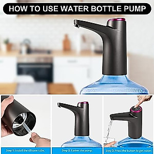 5 Gallon Water Bottle Pump - Water Bottle Dispenser for 5gl, USB Charging Automatic Drinking Water Pump, Portable Electric Water Dispenser Jug for Home Kitchen Office and Picnic
