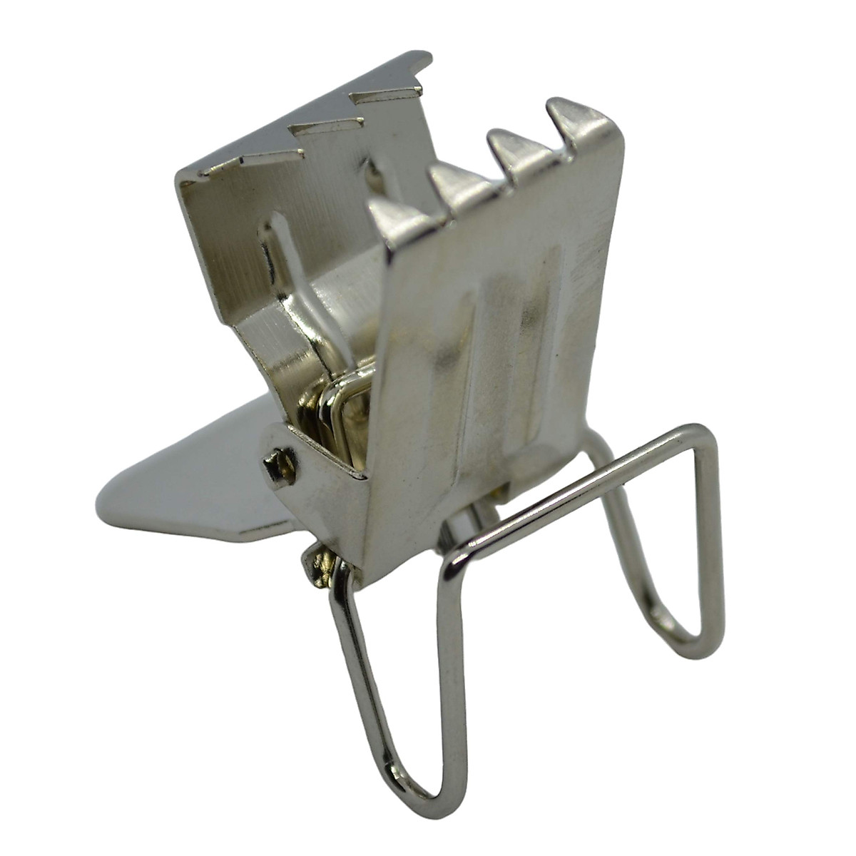 ANDUSTRIAL - Small Strong and Durable Nickle Plated Steel Clips/Clamps for Displaying Rug, Tapestry, Hides, Quilts, Mats, Towels, Linen On Wall - Wire Backed Alligator Clips - Silver, 10 Clips