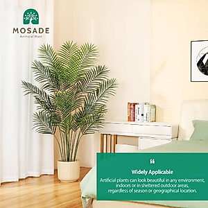 MOSADE Artificial Areca Palm Tree 6Feet Fake Tropical Palm Plant and Handmade Seagrass Basket, Perfect Tall Faux Dypsis Lutescens Plants for Entryway Modern Decor Home Office Porch Balcony Gift