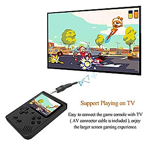 Handheld Games Console for Kids Adults - Retro Video Games Consoles 3 inch Screen 168 Classic Games 8 Bit Game Player with AV Cable Can Play on TV (Black)