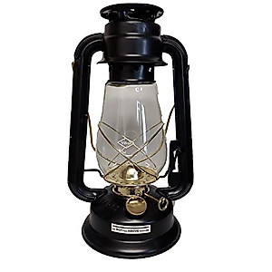 V&O 210-21000 Pathfinder Brass Trim Oil Lantern, Black