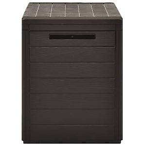 Tidyard Deck Box, 50.2 Gallon Indoor Outdoor Lockable Storage Container, Backyard Storage Box Brown for Garden Tools, Pool Supplies, Patio Cushions, Pillows, Blankets