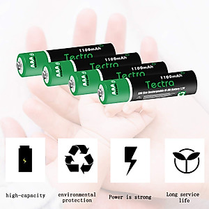 Tectra 4pcs AAA Ni-MH Rechargeable AAA Batteries with LED USB Charger for Wireless Keyboard and Mouse, Clocks, Remotes, Toys & Electronic Devices