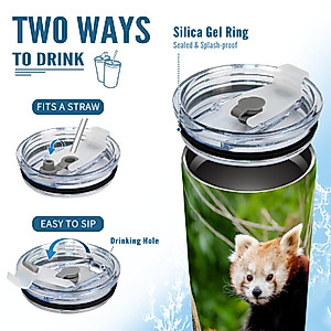 ZAQERFZ 20 Oz Insulated Tumblers Travel Mug With Lid Red Panda Stainless Steel Double Wall Vacuum Coffee Cup Gifts For Men Women Boys Girls