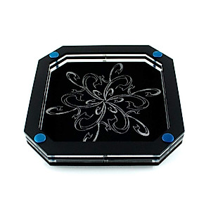 C4Labs Silver Line Personal Dice Tray with 3 Designs - Frost Bloom