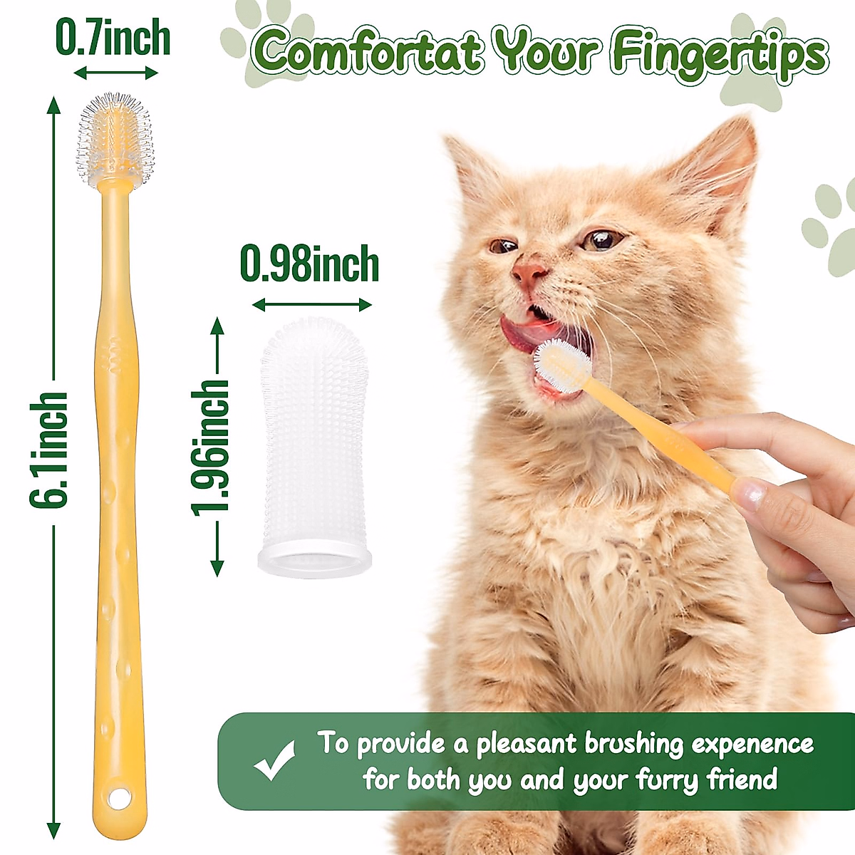 4 Pack Cat Dog Toothbrush 360 ° Silicone Soft Dog Cat Toothbrush 360 ° with Finger Toothbrushes Cat Dog Tooth Brushing Kit Canine Dental Care for Small Medium Large Breed Dogs Cats Puppy Doggie Kitten