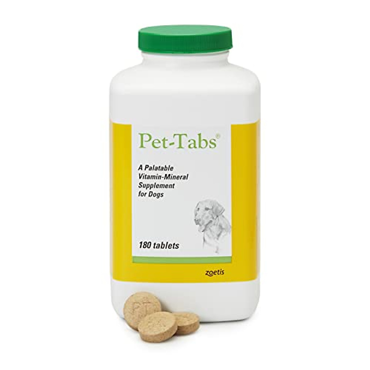 Pet-Tabs Multivitamin and Mineral Supplement for Puppies and Dogs of all Life Stages, Chewable Tablet, 180 Count Bottle
