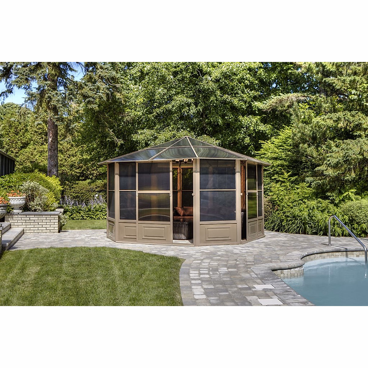 Gazebo Penguin Florence Solarium 12 Ft. x 12 Ft. in Sand