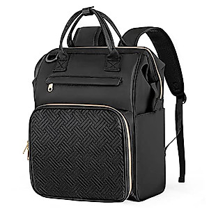 Fasrom Teacher Bag Backpack for Work Women with 14 Inches Laptop Compartment and Pockets for Teacher Supplies (Empty Bag Only, Patent Design), Black