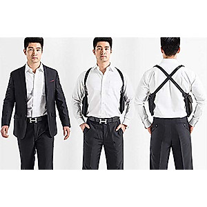 HFU Anti-Theft Hidden Underarm Strap Wallet Holster Bag Leisure Nylon Adjustable Double Shoulder Concealed Pocket Sport Outdoors (956# Black)