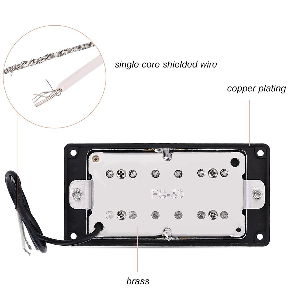 Neck Bridge Pickup Humbucker Guitar Pickup Set with Mounting Screws Guitars Accessory