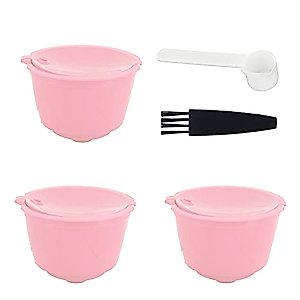 Coffee S Reusable Refillable Coffee Filter Cup Kit Accessory For Dolce Gusto Coffee S Reusable Refillable (3 cups + 1 spoon + 1 brush)