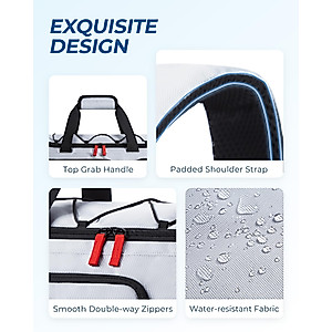 BAGSMART Gym Bag for Women & Men, 35L Sports Travel Duffel Bag with Shoe Compartment，Anti-Theft Carry On Weekend Bag for Airplane, Water Resistant Workout Overnight Backpack for Travel Gym,Grey