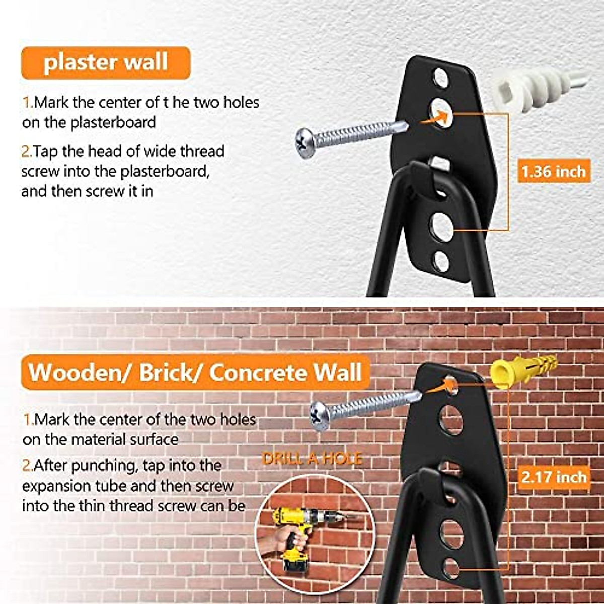 Garage Hooks, 19 Pack Heavy Duty Garage Storage Hooks Steel Tool Hangers for Garage Wall Mount Utility Hooks and Hangers with Anti-Slip Coating for Garden Tools Organizer, Ladders, Bikes, Bulky Items