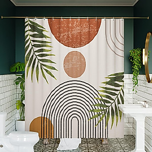 KIBAGA Beautiful Boho Shower Curtain for Your Bathroom - A Stylish 72" x 72" Modern Mid Century Curtain That Fits Perfect to Every Bath Decor - Ideal to Brighten Up Your Bohemian Bathroom at Home