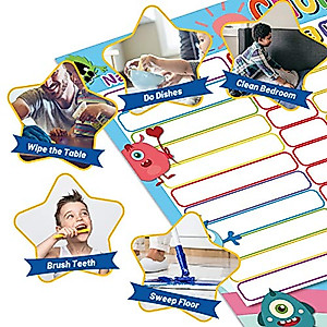 Dry Erase Chore Chart for Kids Reward Chart Reusable Self-Adhesive Behavior Chart for School Home Classroom 8 Pack