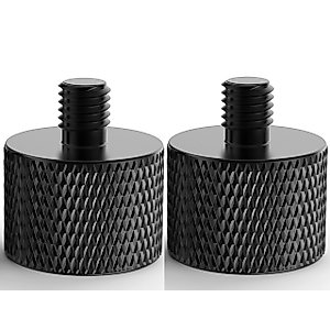 MxTong Mic Stand Adapter 5/8 to1/4 Microphone Screw Adapter Thread Screw Adapter for Camera Monitor Microphone Stand Microphone holder 2 Pack Black2