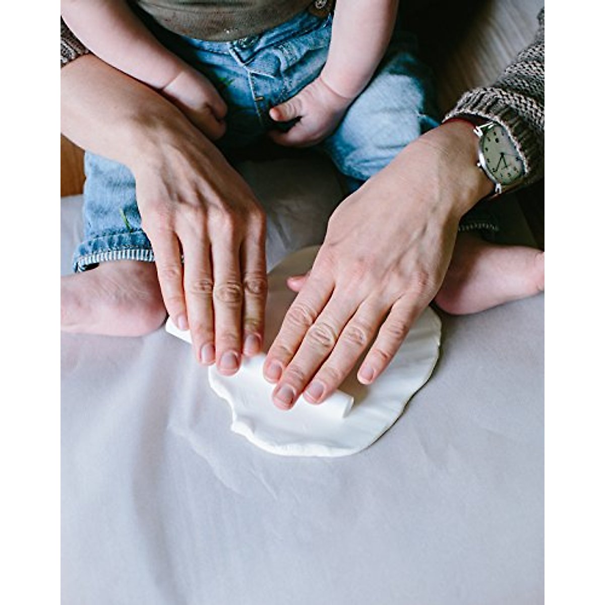 Little Pear Baby's Print Keepsake Desk Frame, Handprint And Footprint Imprint Kit, Folding Tabletop Frame, 4x6 Photo Insert, Gift For New And Expecting Moms, White