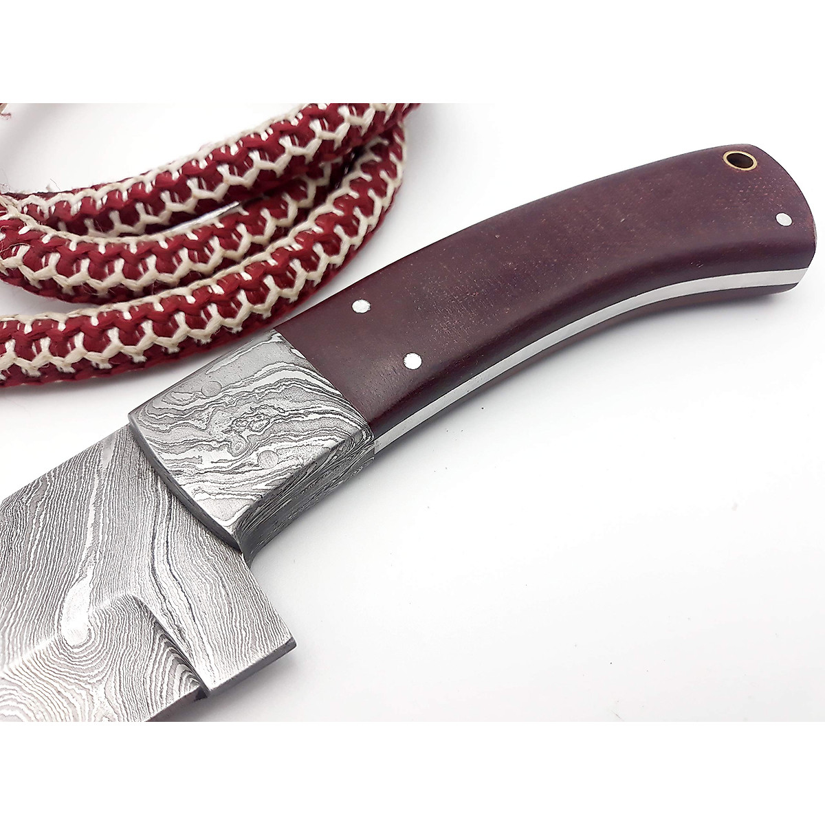 Nooraki-57 Premium Quality Outdoor/Survival/Hunting Knife - Damascus Steel 256 Layers with Genuine Leather Sheath 15 inch Full Tang