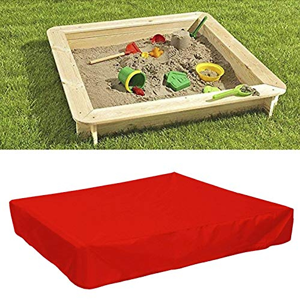 Pool Supplies, Pool Protective Cover, Breathable Waterproof Cover Backyard Sand Pits Outdoor for Garden(red, 120*120*20cm)