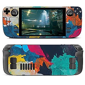 VEUENNS Full Set Games Decal Skin for Steam Deck console handheld gaming pc,Specially designed vinyl applique skin to Full steam deck coverage,provides protection and improves the feel of the trackpad
