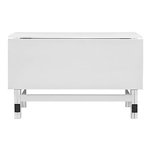 Merax Drop Leaf Dinng Table for Small Spaces, Extendable Space Saving Dining Table, Solid Wood Folding Table from 18" to 36" for Dining Room, Kitchen, Living Room, White