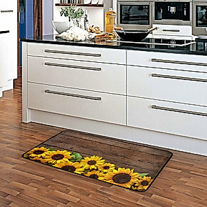 Country Style Sunflower Kitchen mat, Carpet Bedroom 39" x 20", Kitchen Anti Fatigue mat,Cushioned Kitchen mat, Kitchen Runner mat, Kitchen Comfort mat - Yellow