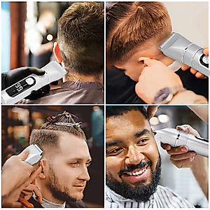 Professional Hair Clippers for Men Kids Family Waterproof Hair Trimmer Cordless Rechargeable Led Display Hair Cutting Rechargeable Electric Hair Trimmer